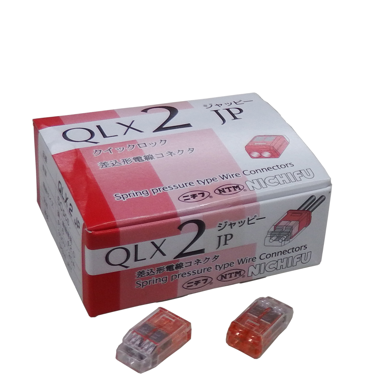差込形電線コネクタ(クイックロック) QLX 2-JP-RCL コネクタ 50コ | inaba_jappy | JAPPY - 日本の電気工事をHAPPYに。